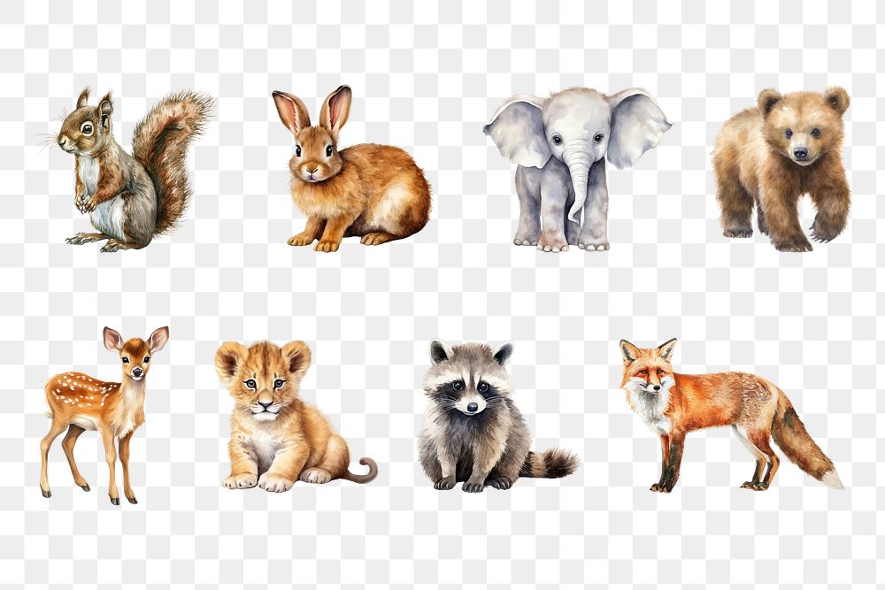 PNG watercolor wild animal element | Premium PNG - rawpixel