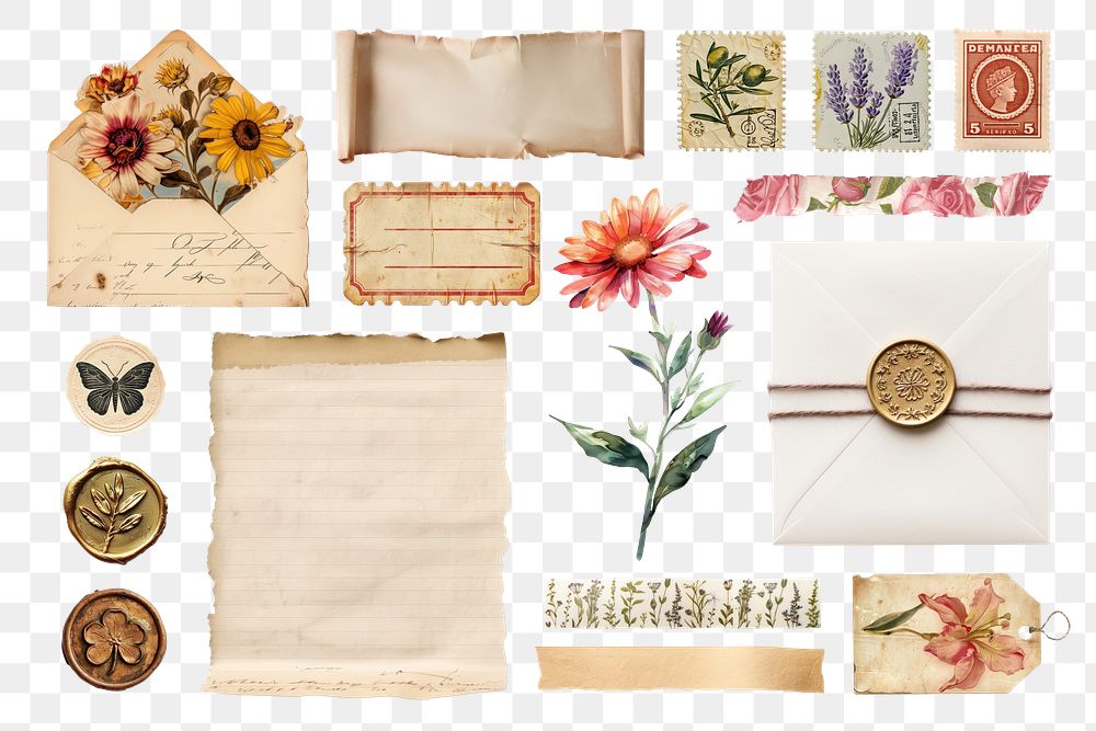 PNG vintage paper collage element | Premium PNG - rawpixel