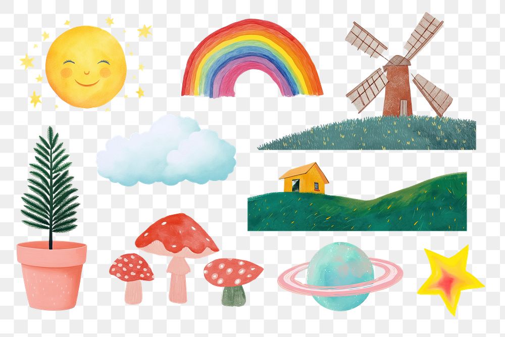 PNG cute nature sticker illustration | Free PNG - rawpixel