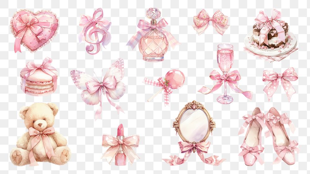 PNG watercolor pink coquette element | Premium PNG - rawpixel