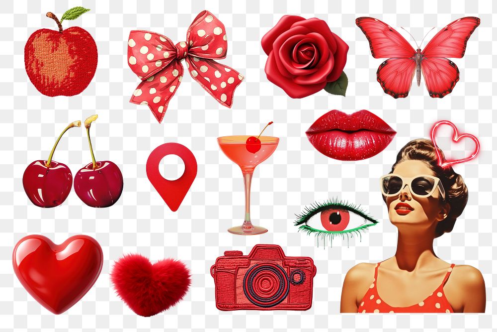 PNG red aesthetic design element | Premium PNG - rawpixel