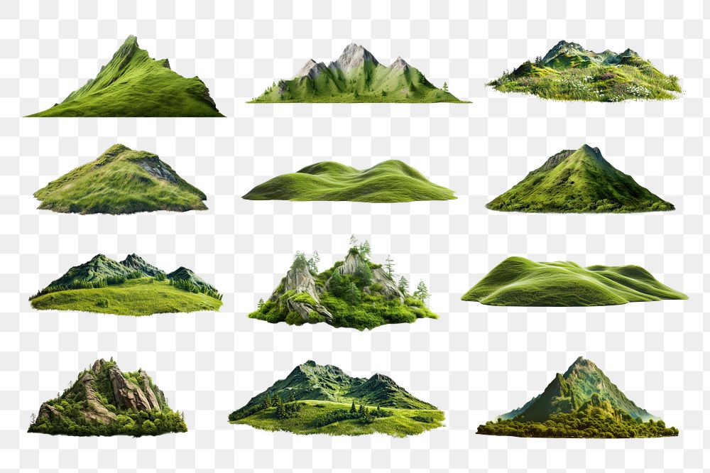 PNG green mountain, transparent background | Premium PNG - rawpixel
