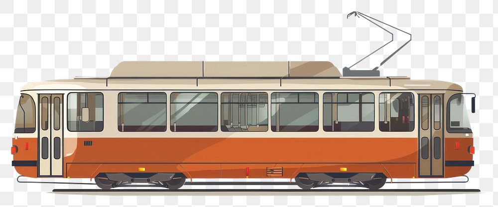 Vintage tram urban transportation illustration | Free PNG - rawpixel