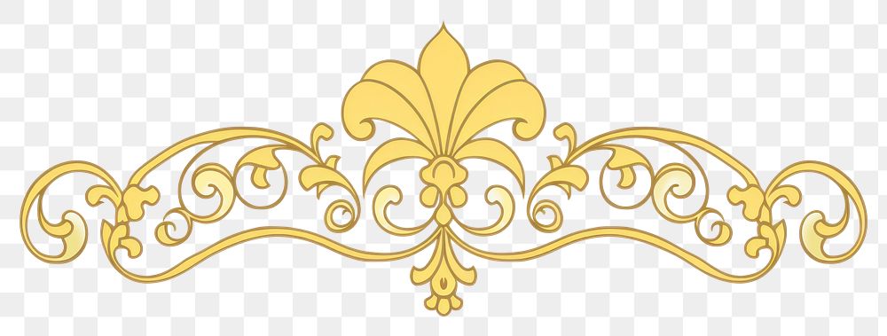 PNG Elegant gold floral decorative | Free PNG - rawpixel