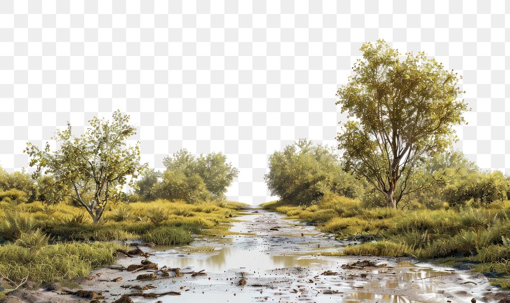 Serene muddy path landscape | Premium PNG - rawpixel