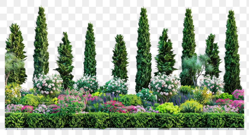 Vibrant garden with lush greenery | Free PNG - rawpixel