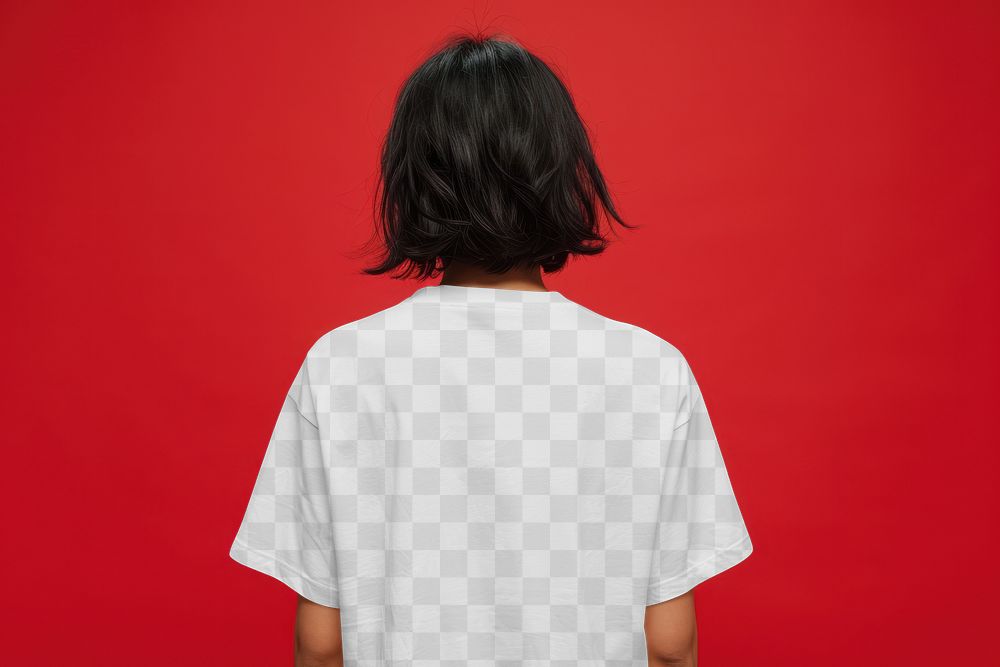 PNG women's back view t-shirt | Premium PNG - rawpixel