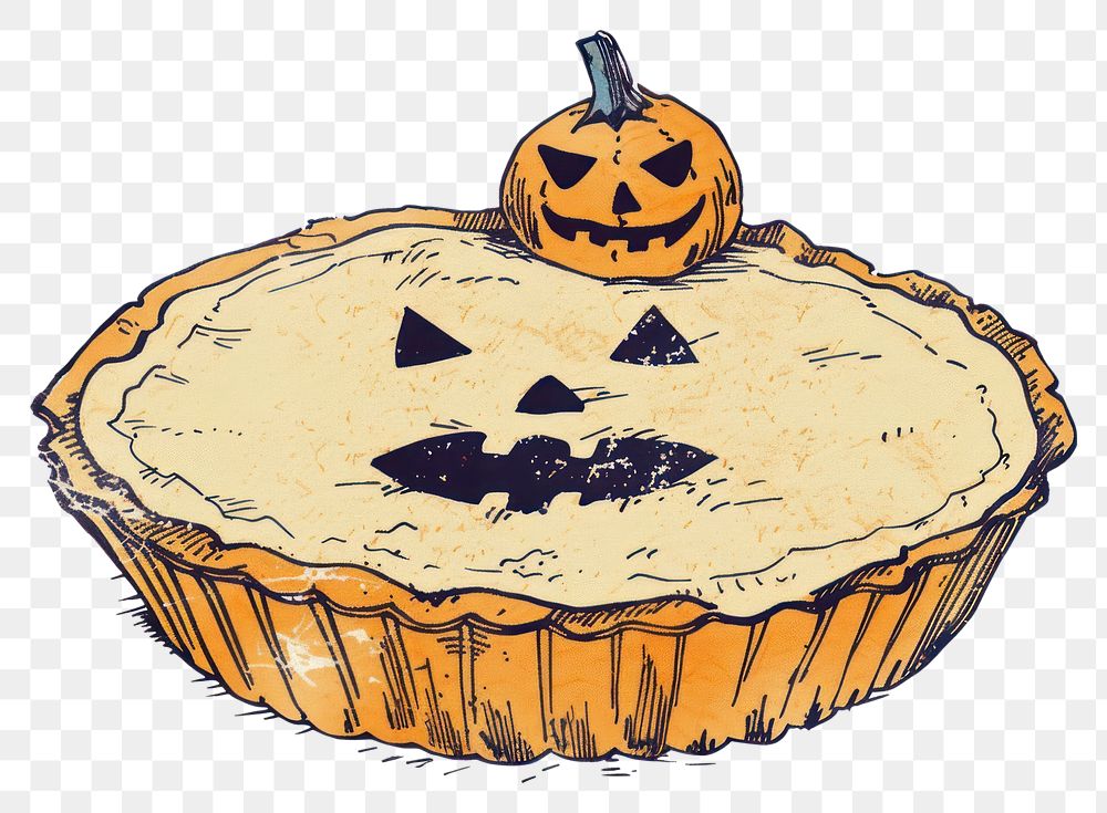 Halloween pumpkin pie illustration | Free PNG - rawpixel
