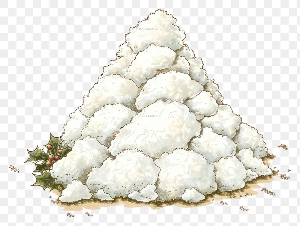 PNG Snowball pyramid with holly | Free PNG - rawpixel