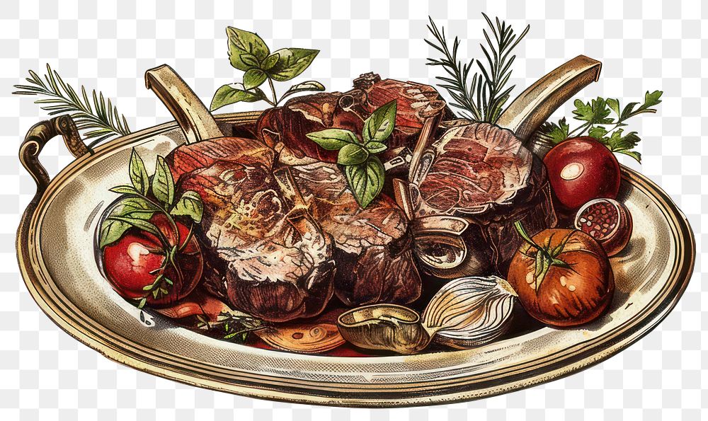 PNG Gourmet meat dish illustration | Free PNG - rawpixel