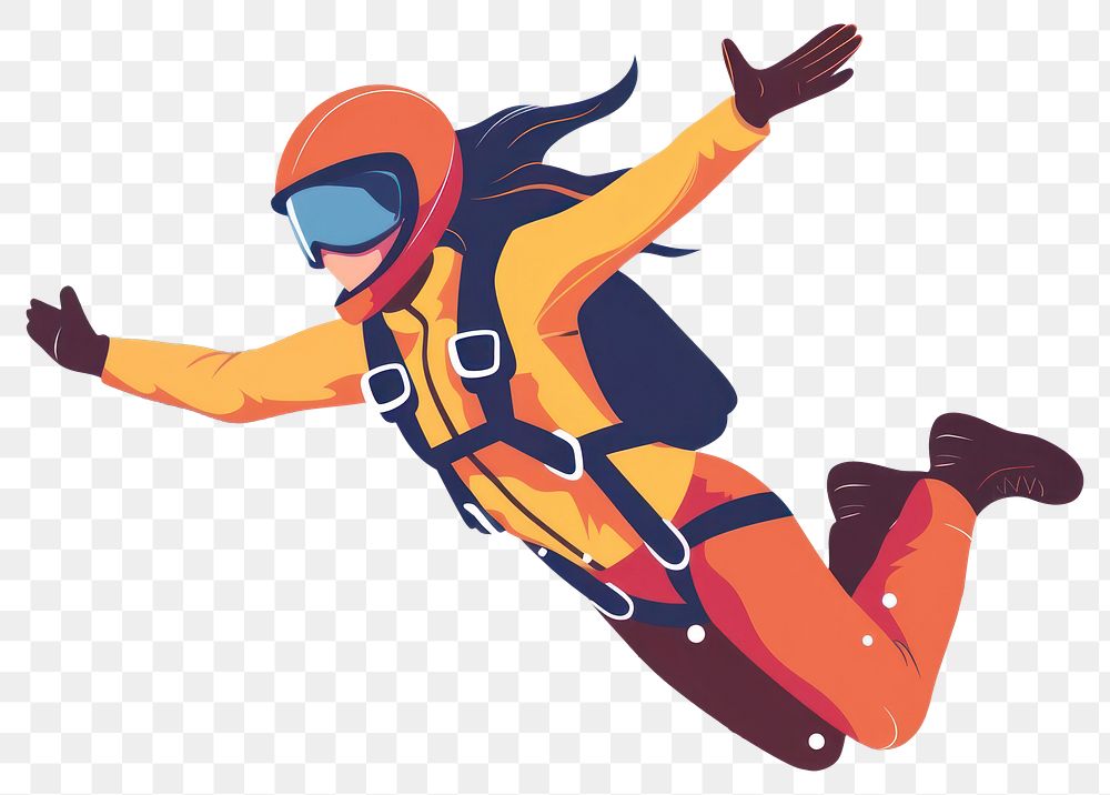 PNG Skydiver freefall, vibrant illustration | Free PNG - rawpixel