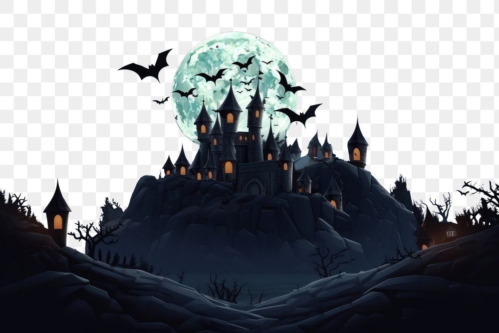 PNG Haunted castle border, transparent | Premium PNG - rawpixel
