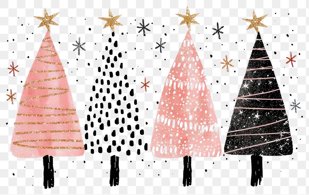 PNG Festive abstract Christmas trees | Free PNG - rawpixel