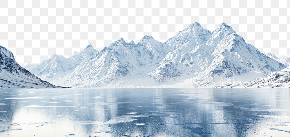 PNG Serene snowy mountain lake | Free PNG - rawpixel