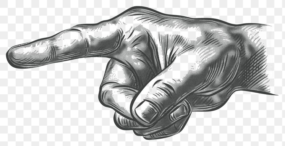 PNG Detailed hand pointing illustration | Free PNG - rawpixel