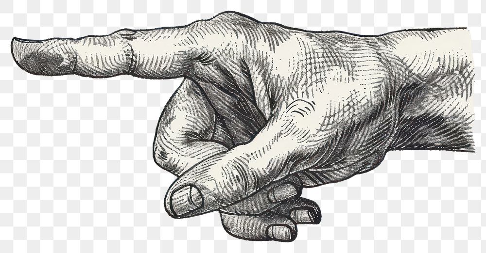 PNG Detailed hand pointing illustration | Free PNG - rawpixel