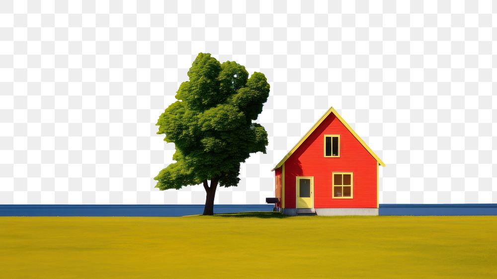 PNG red house illustration border, | Free PNG - rawpixel