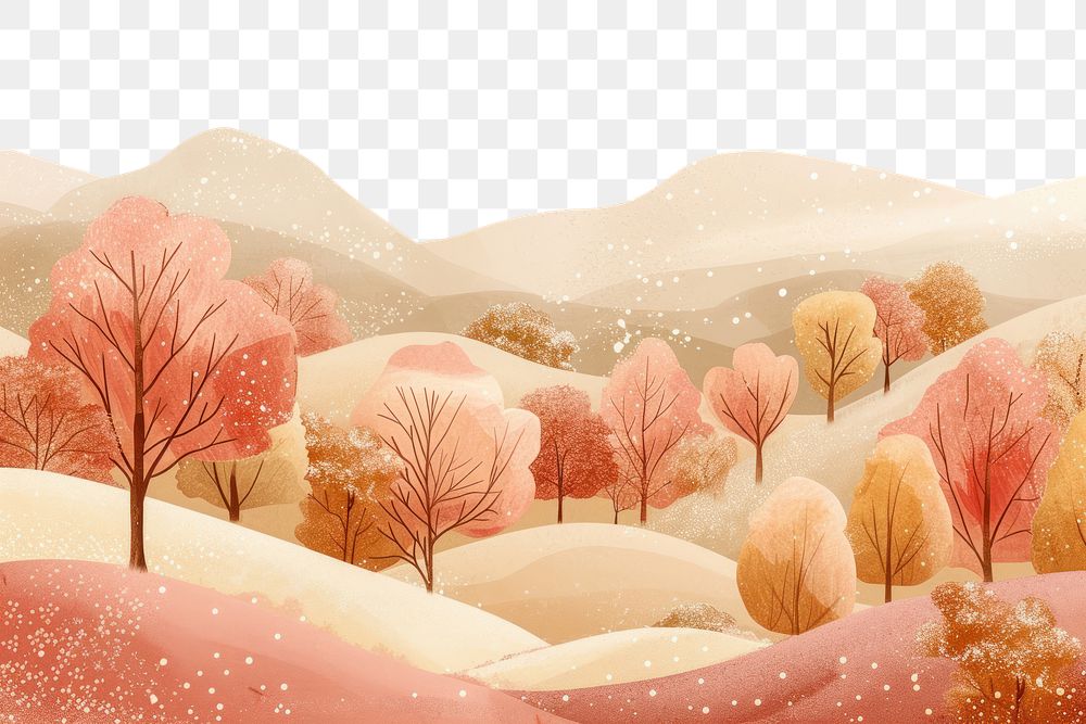 PNG Autumn landscape colorful trees | Free PNG - rawpixel