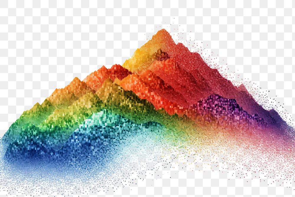 PNG Colorful pixelated mountain graphic | Free PNG - rawpixel