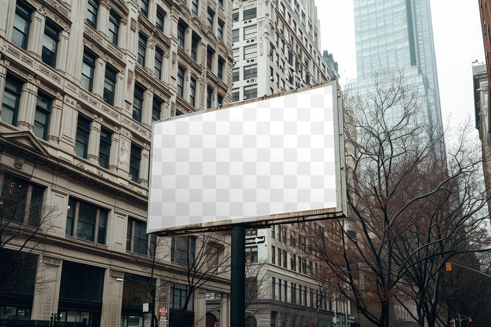 PNG urban billboard mockup, transparent | Free PNG - rawpixel
