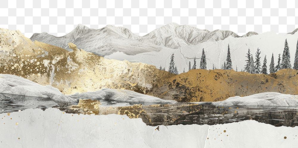 PNG gold mountain border, transparent | Free PNG - rawpixel