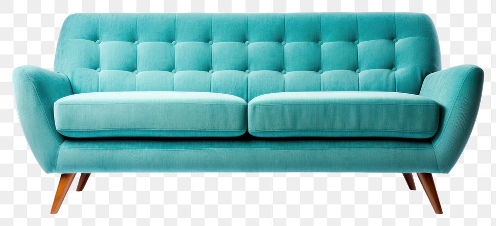 PNG Modern teal tufted sofa | Free PNG - rawpixel