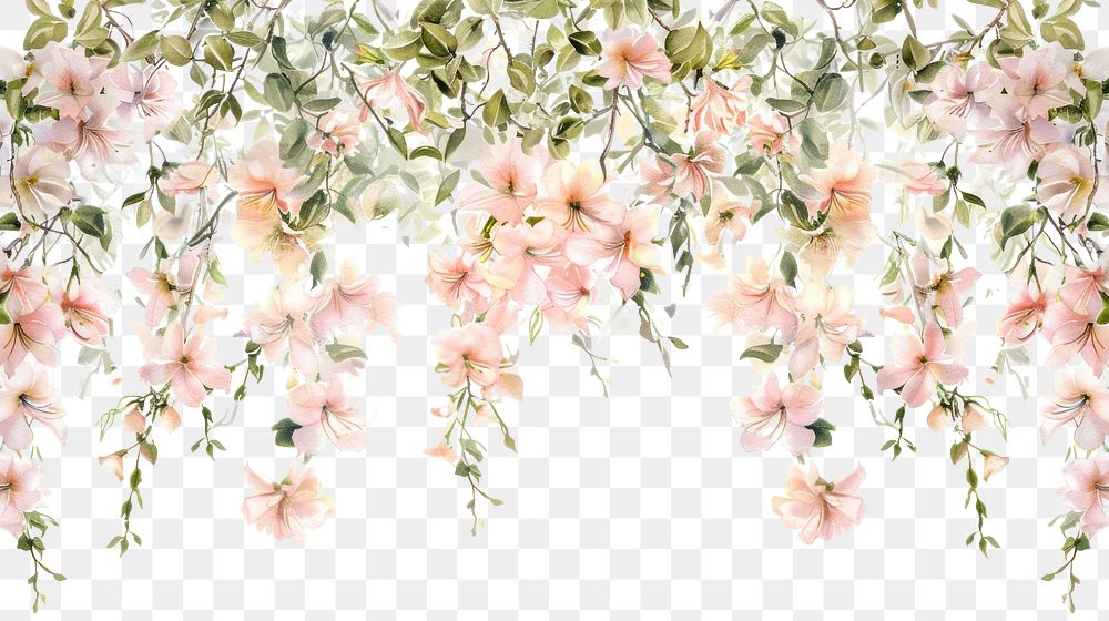 PNG hanging pink flower border | Free PNG - rawpixel