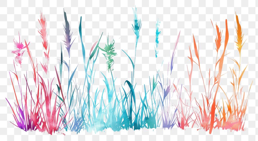 Colorful abstract grass illustration | Free PNG - rawpixel
