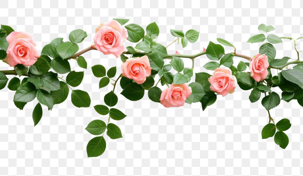 PNG Pink roses green vine | Free PNG - rawpixel