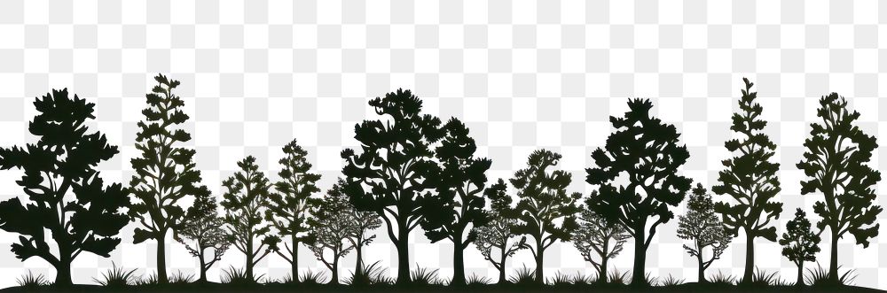 PNG Tree border silhouette vegetation | Free PNG - rawpixel