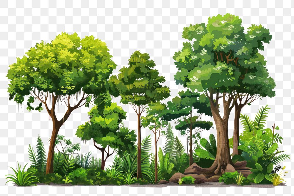 PNG lush vibrant forest trees | Premium PNG - rawpixel