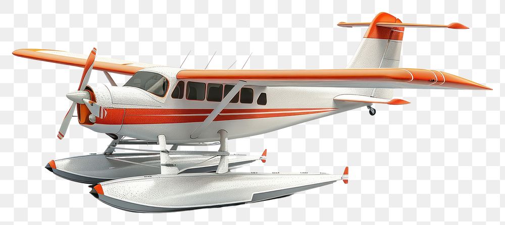 PNG Orange seaplane white background | Free PNG - rawpixel