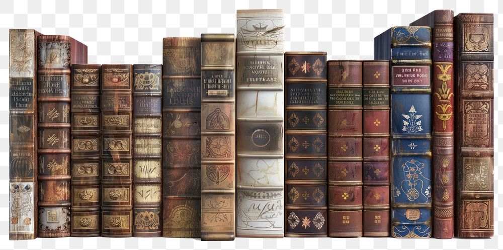 PNG Vintage leather-bound books collection | Premium PNG - rawpixel
