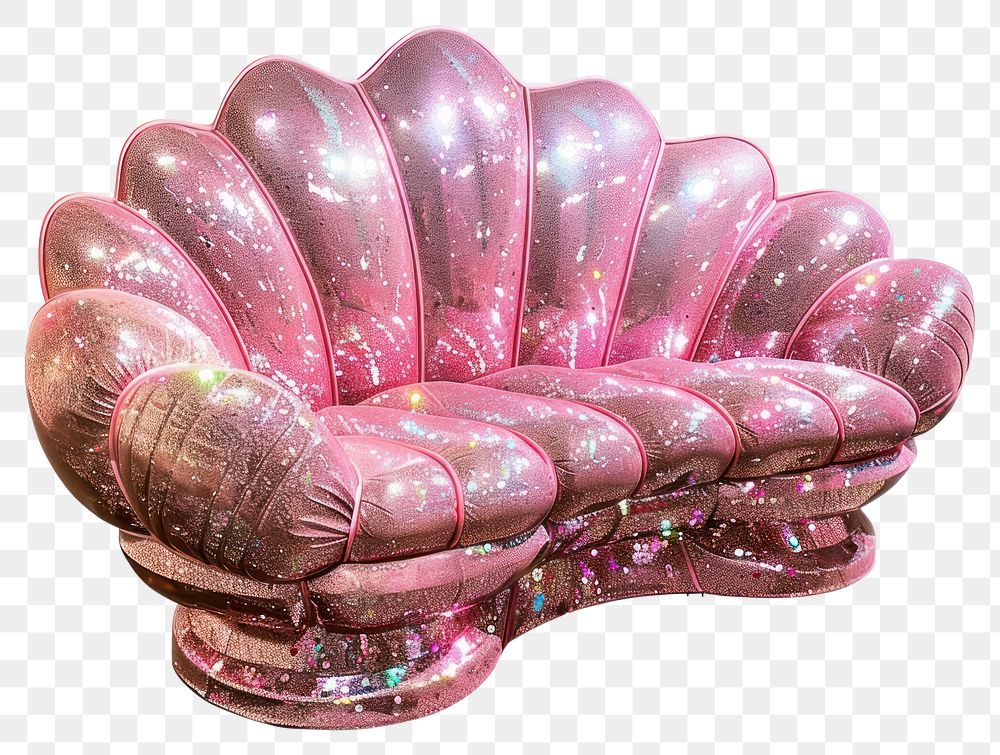 PNG Sparkling pink shell-shaped sofa | Free PNG - rawpixel