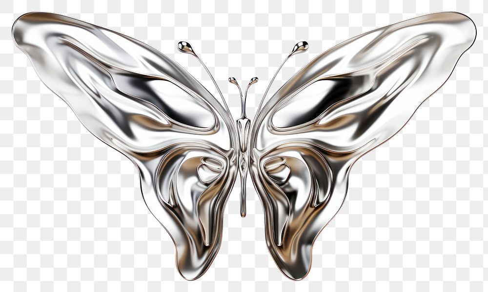 PNG Abstract metallic butterfly art | Premium PNG - rawpixel