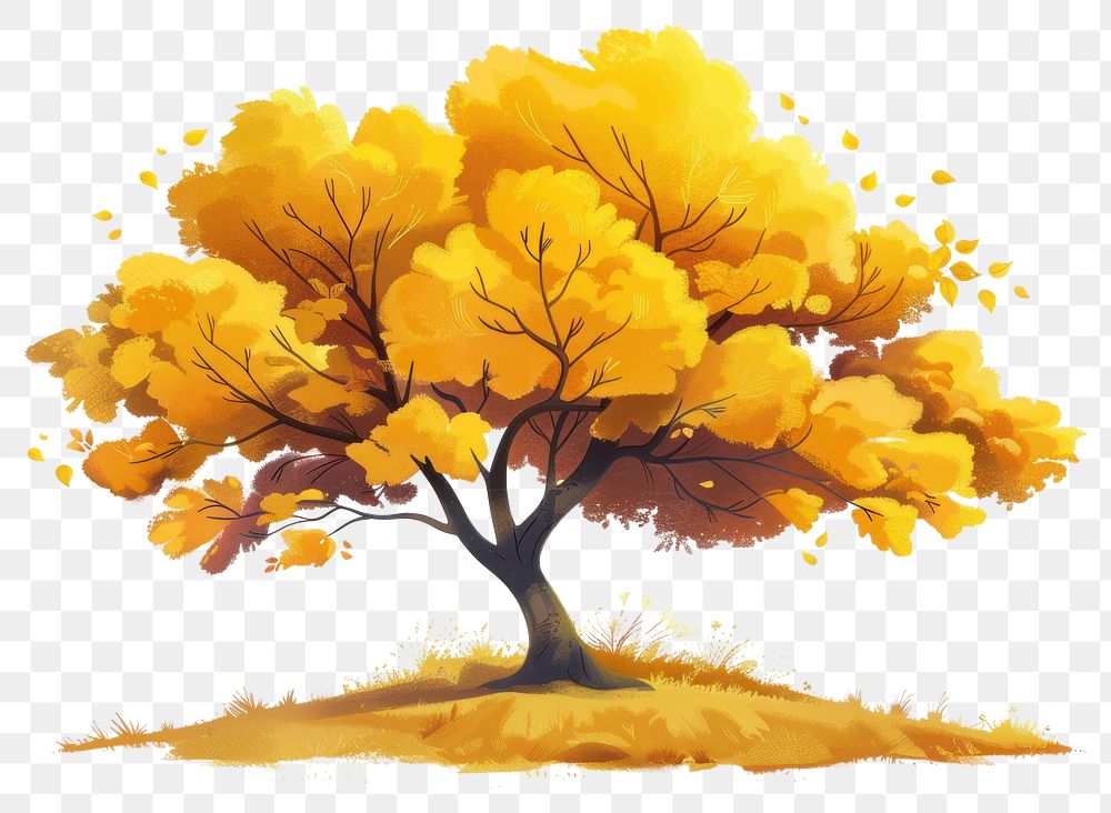 PNG Golden autumn tree illustration | Free PNG - rawpixel