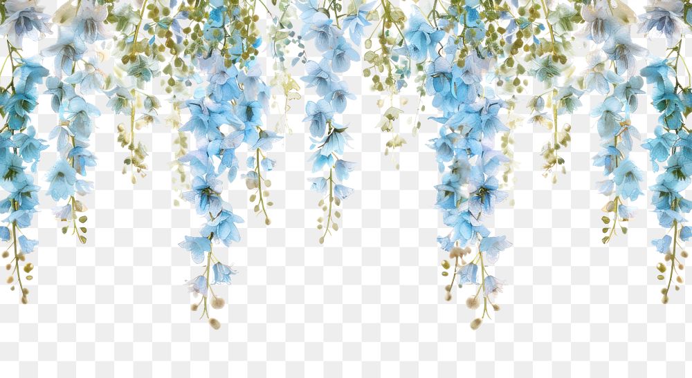 PNG Elegant hanging blue floral | Free PNG - rawpixel