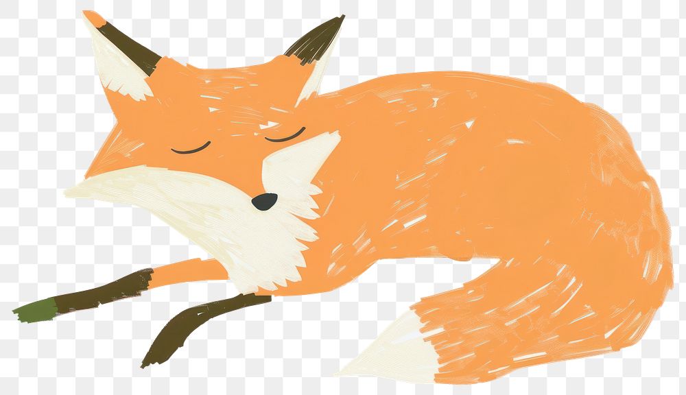 Sleeping fox illustration art | Free PNG - rawpixel