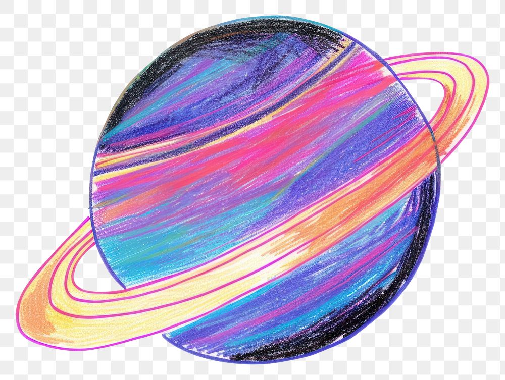 Colorful Saturn planet illustration | Free PNG - rawpixel
