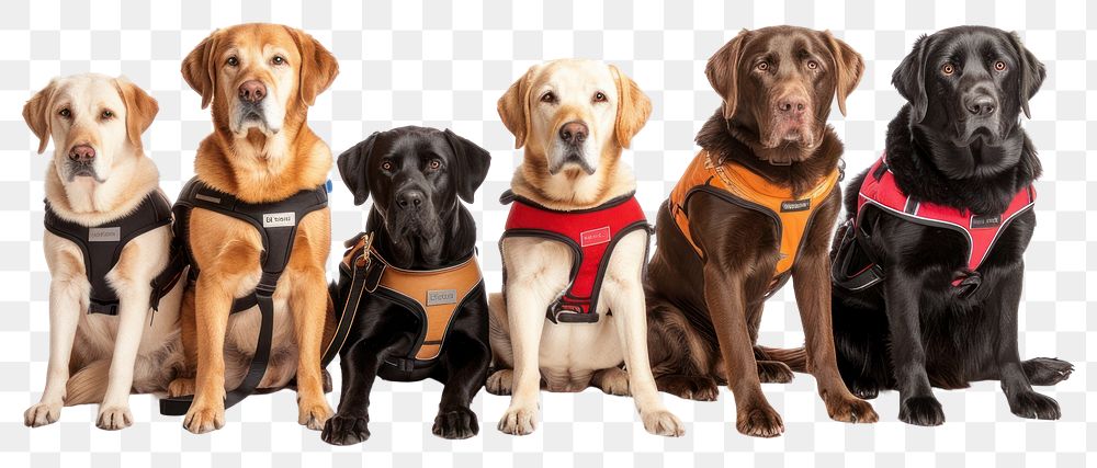 PNG Service dogs colorful vests | Free PNG - rawpixel