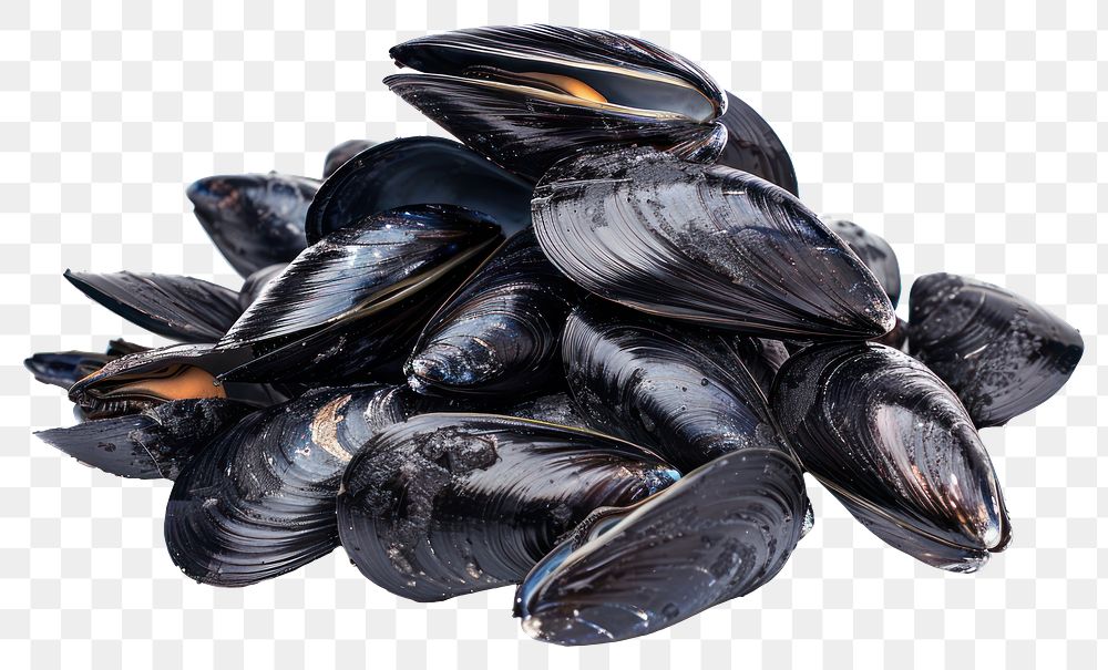 PNG Fresh black mussels seafood | Free PNG - rawpixel
