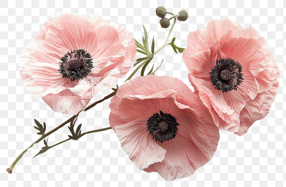 PNG Delicate pink poppy flowers | Free PNG - rawpixel