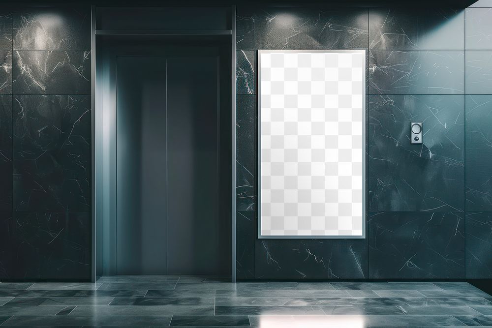 PNG elevator ad sign mockup, | Premium PNG - rawpixel