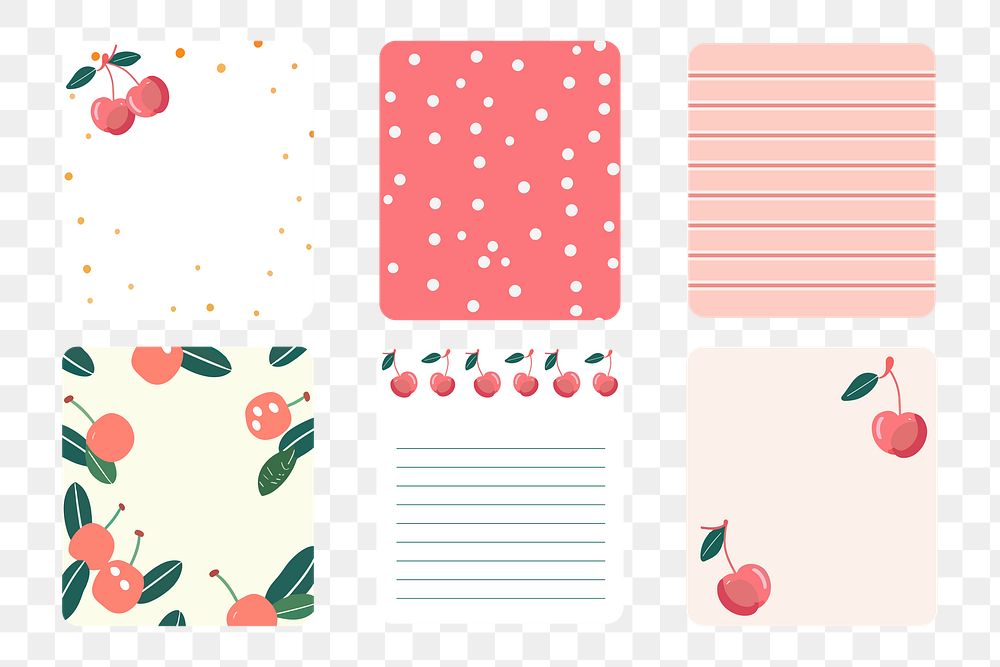 PNG Cute cherry sticky notes | Free PNG - rawpixel