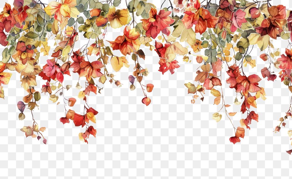 PNG Vibrant autumn floral border | Free PNG - rawpixel