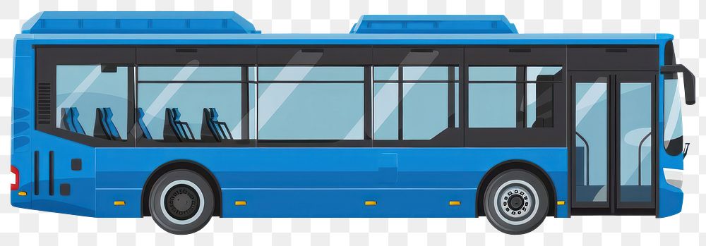 Modern blue city bus illustration | Free PNG - rawpixel