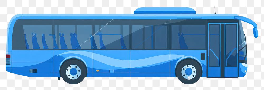 Modern blue bus illustration | Free PNG - rawpixel