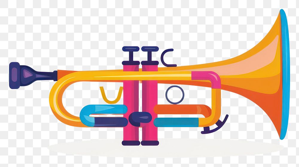 PNG Colorful trumpet musical instrument | Free PNG - rawpixel