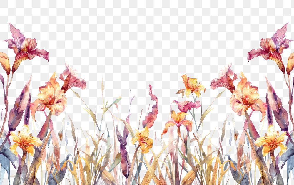 PNG Elegant watercolor floral border | Free PNG - rawpixel