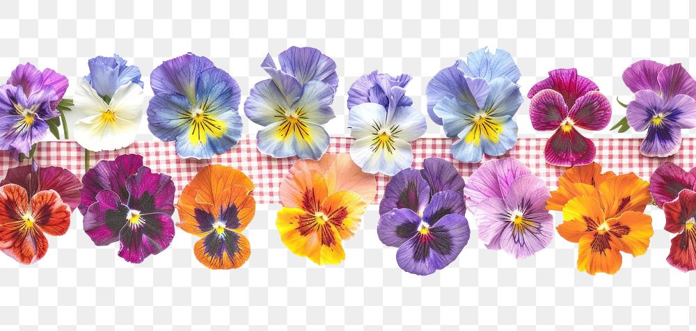 PNG Pansy border collage cutouts | Free PNG - rawpixel